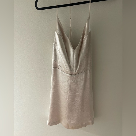 Urban Outfitters | Dresses | Champagne Colored Mini Dress Satin Fabric ...